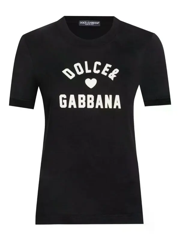Dolce & Gabbana Logo-print Cotton T-shirt - Black
