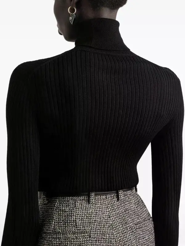 Dolce & Gabbana Ribbed Knit Turtleneck Sweater - Black