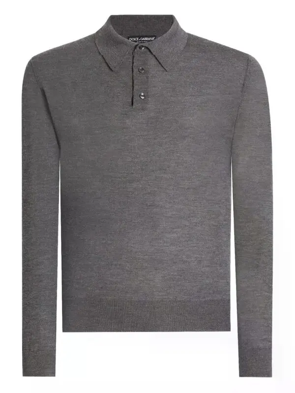 Dolce & Gabbana Long-sleeve Polo Shirt - Grey