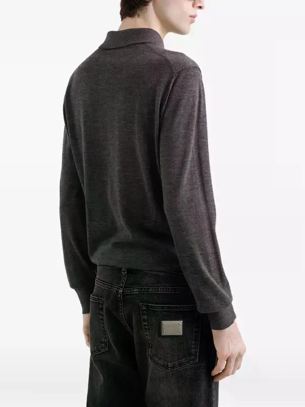 Dolce & Gabbana Long-sleeve Polo Shirt - Grey