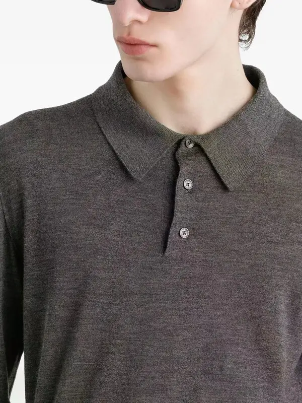 Dolce & Gabbana Long-sleeve Polo Shirt - Grey