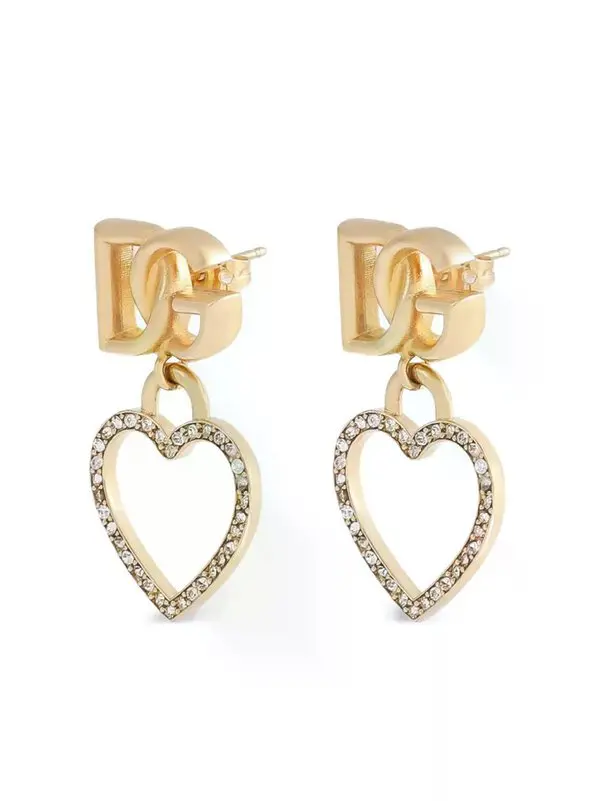 Dolce & Gabbana Dg Heart Drop Earrings - Gold