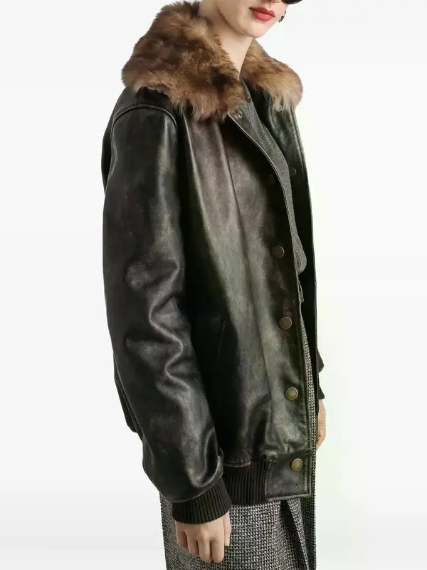 Dolce & Gabbana Leather Bomber Jacket