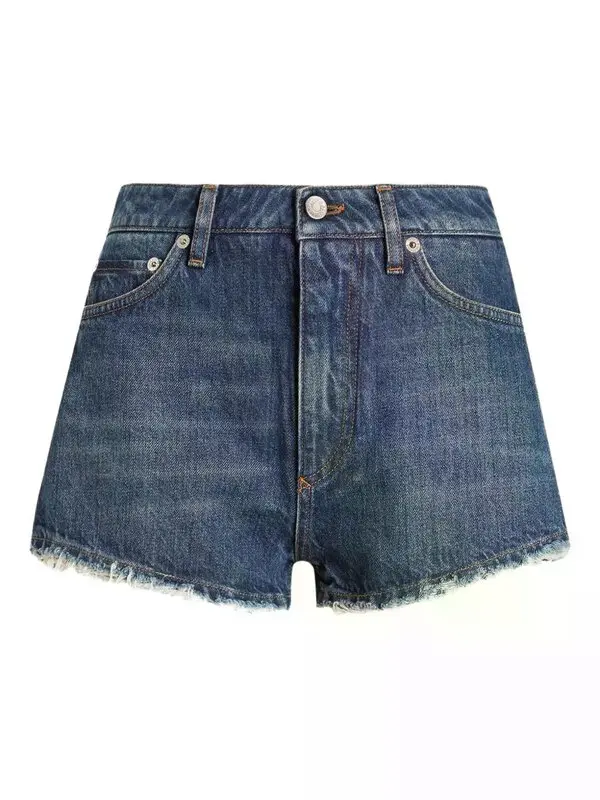 Dolce & Gabbana Frayed Denim Shorts - Blue