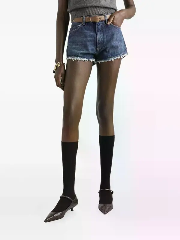 Dolce & Gabbana Frayed Denim Shorts - Blue
