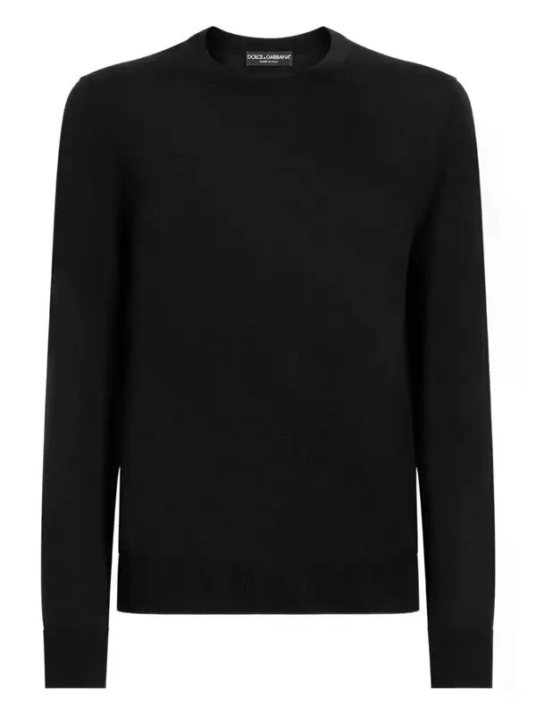 Dolce & Gabbana Crew-neck Fine Knit Sweater - Black
