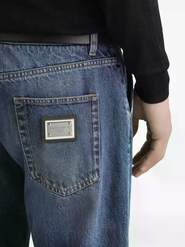 Dolce & Gabbana Logo-plaque Jeans - Blue