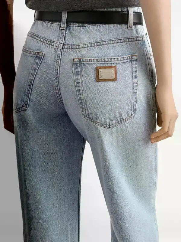 Dolce & Gabbana Logo-plaque Jeans - Blue