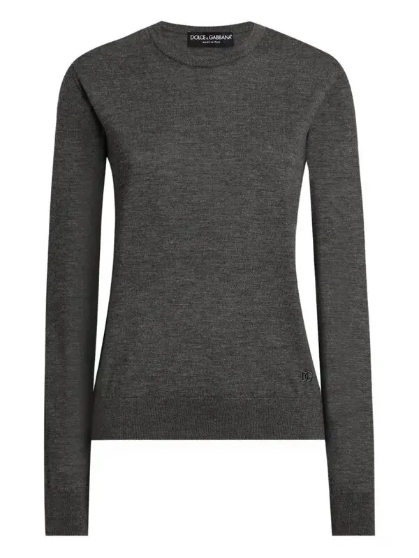 Dolce & Gabbana Logo-embroidered Relaxed Fit Sweater - Grey