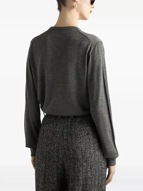 Dolce & Gabbana Logo-embroidered Relaxed Fit Sweater - Grey