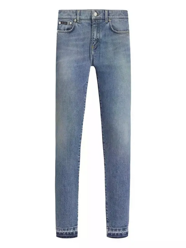 Dolce & Gabbana Frayed-hem Jeans - Blue