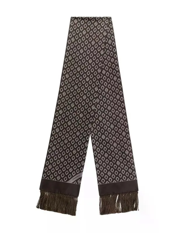 Dolce & Gabbana Geometric-pattern Silk Scarf - Brown