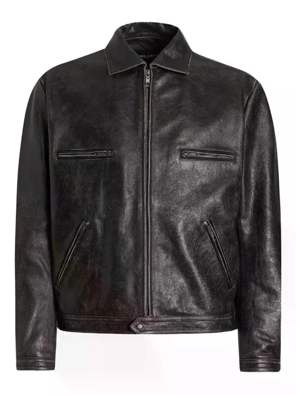 Dolce & Gabbana Zip-fastening Leather Jacket