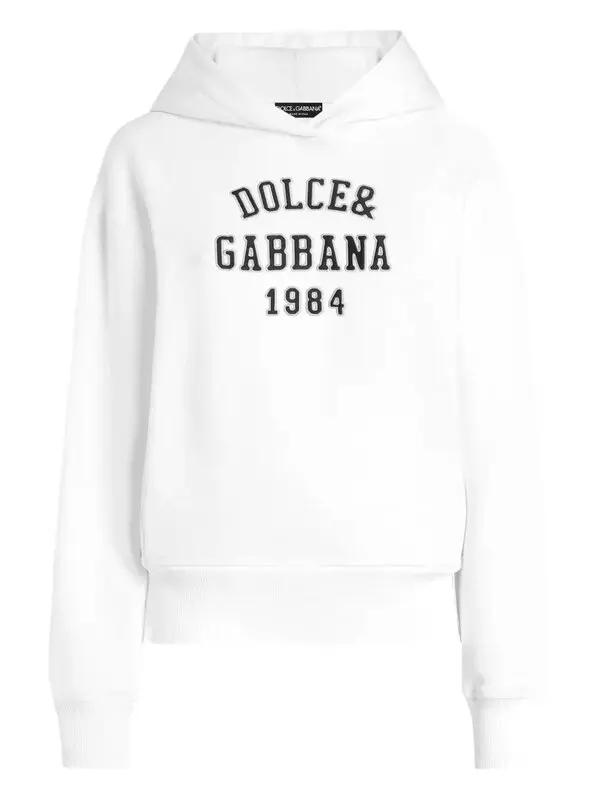 Dolce & Gabbana Logo-embroidered Hoodie - White