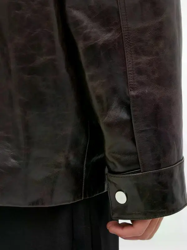 WALES BONNER Snap-fastening Leather Jacket