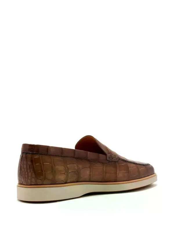 Magnanni Embossed Crocodile Leather Loafers