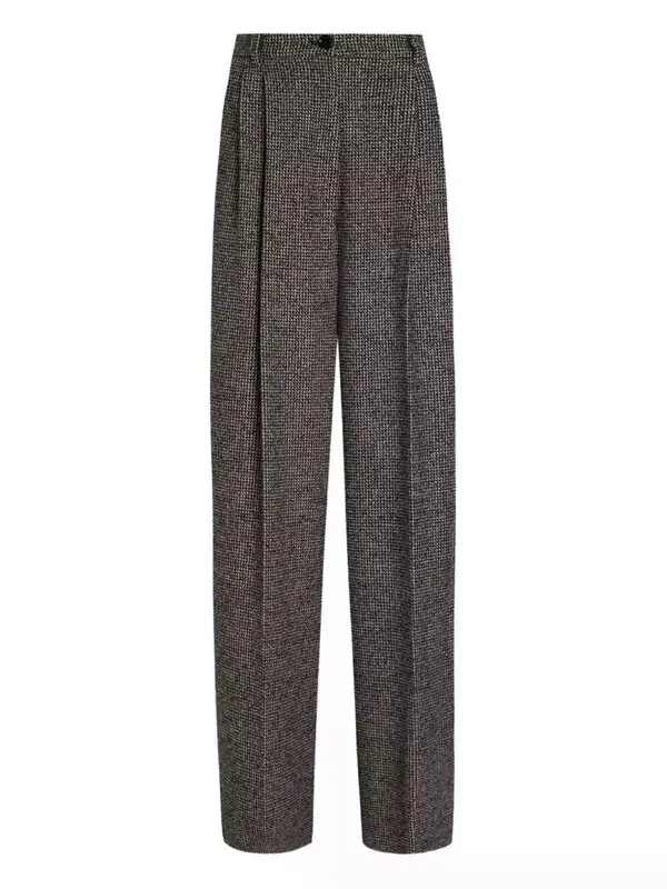 Dolce & Gabbana Houndstooth Pleated Trousers - Black