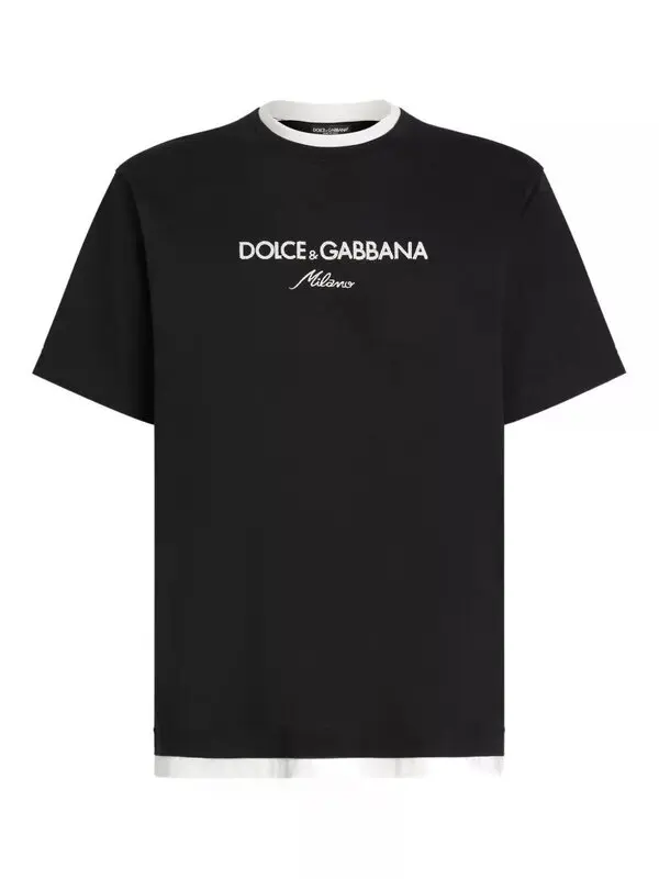 Dolce & Gabbana Logo-embroidered T-shirt - Black