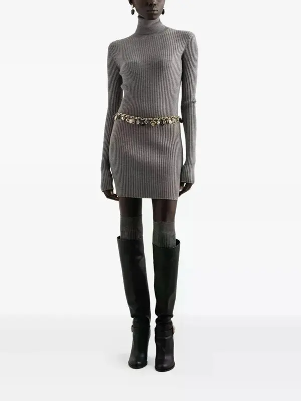 Dolce & Gabbana Ribbed Turtleneck Mini Dress