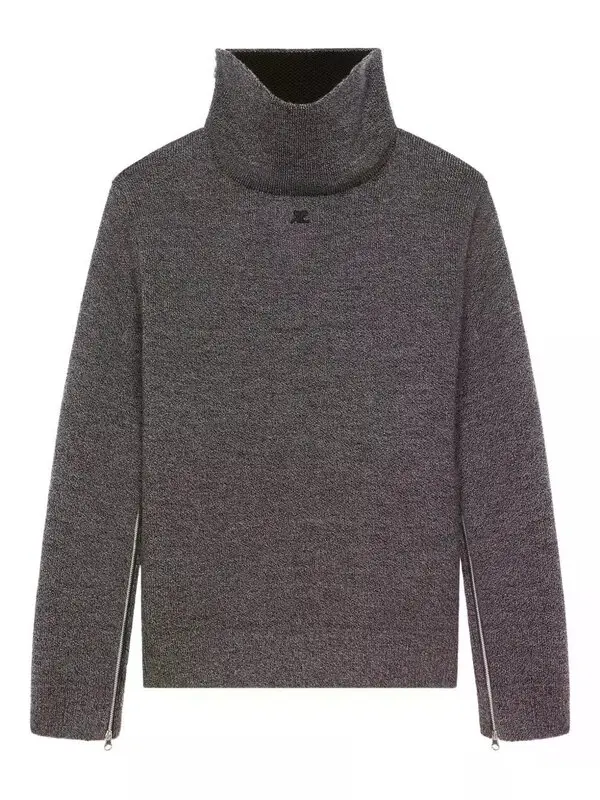 COURREGES High-neck Sweater - Grey