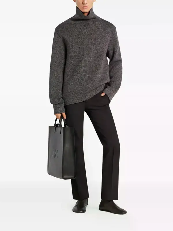COURREGES High-neck Sweater - Grey