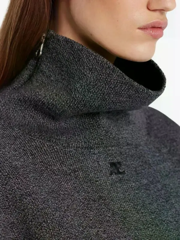 COURREGES High-neck Sweater - Grey
