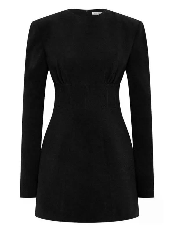 knee length dresses for ladies AUBREY BACKLESS HIGH NECK SHOULDER PAD MINI DRESS