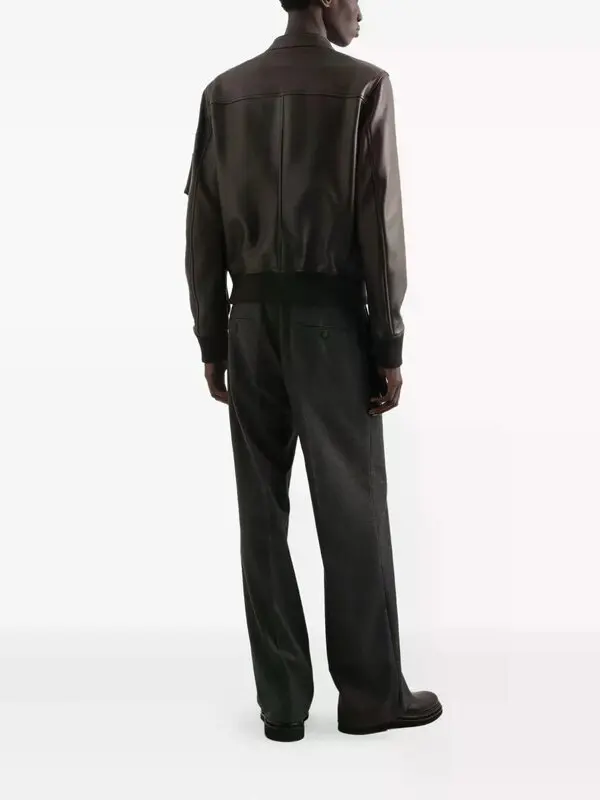 Dolce & Gabbana Zip-fastening Pocket Leather Jacket - Brown