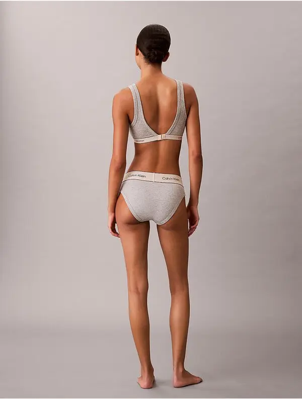 Calvin Klein Heritage Cotton Stretch Lightly Lined Triangle Bralette - Grey Heather