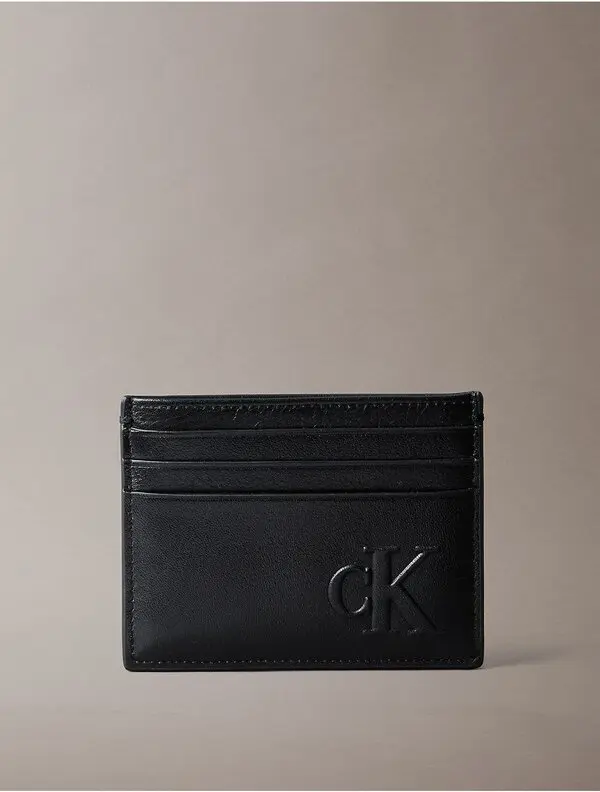 Calvin Klein Saffiano Leather Card Case - Black