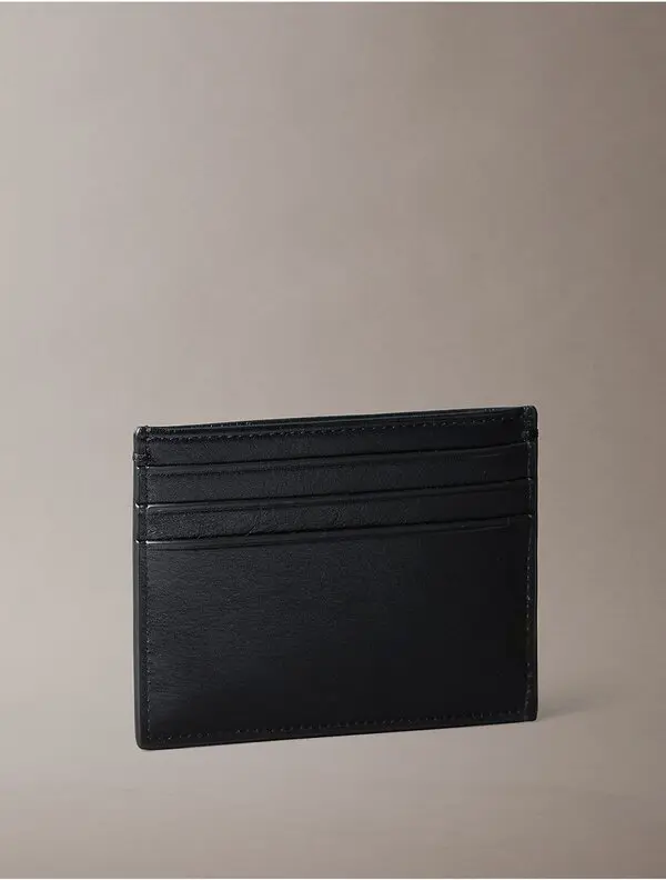 Calvin Klein Saffiano Leather Card Case - Black