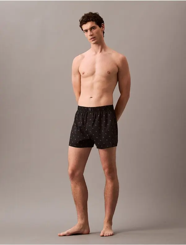 Calvin Klein Cotton Poplin Boxer - Diamond Logo Black