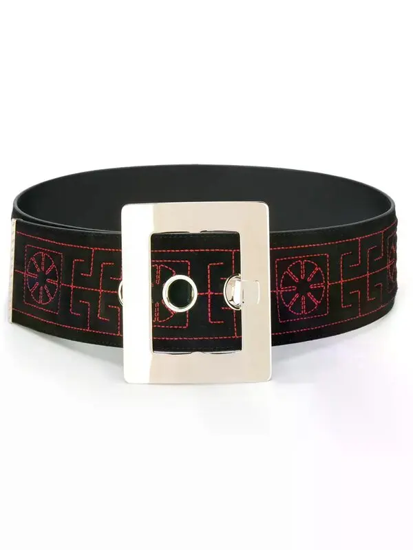Versace Greek Velvet Belt - Black
