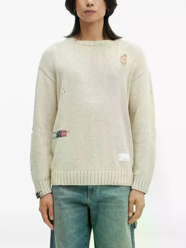 NEIGHBORHOOD Distressed Embroidered Sweater