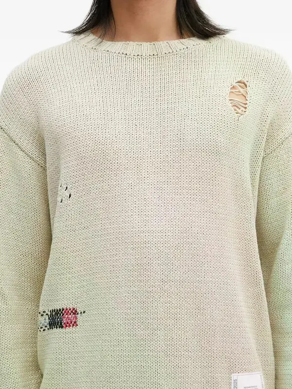 NEIGHBORHOOD Distressed Embroidered Sweater