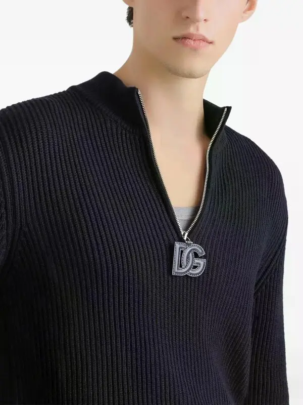 Dolce & Gabbana Logo-detail Half-zip Sweater