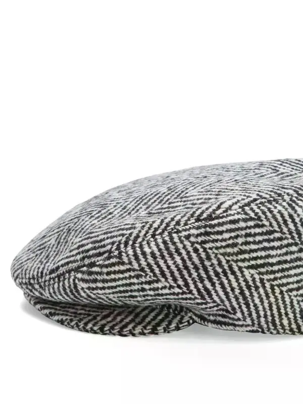 Dolce & Gabbana Shetland Chevron Flat Cap - Black