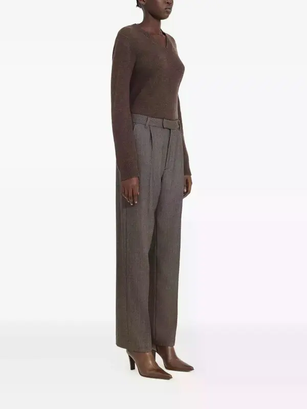 MAISON MARGIELA Pleated Herringbone Trousers