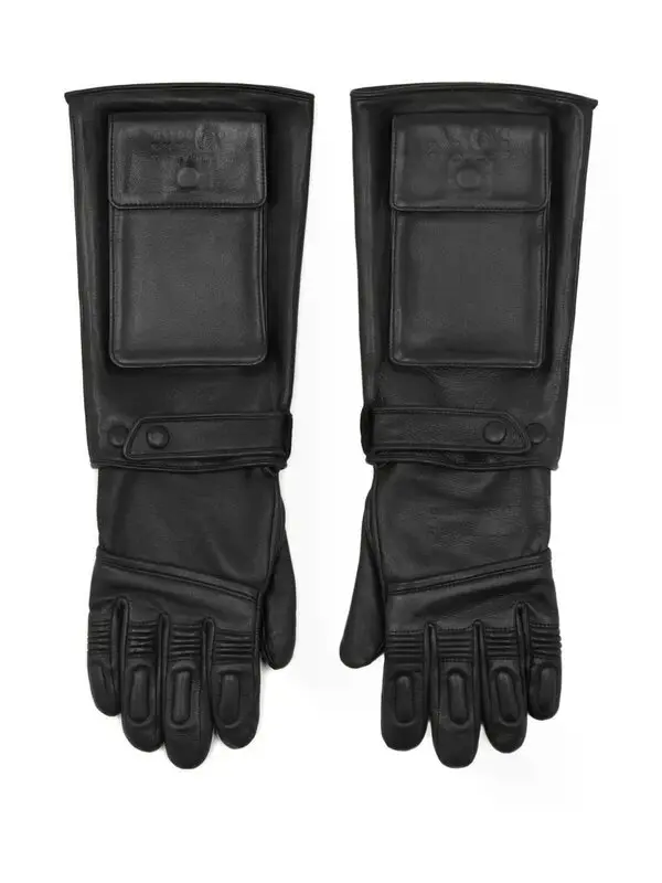 MAISON MARGIELA Pocket-detail Leather Gloves - Black