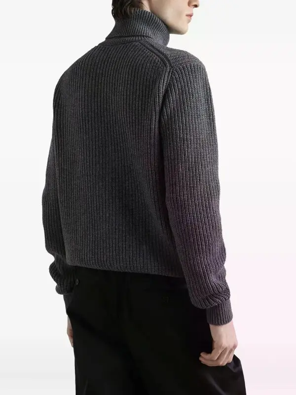 Dolce & Gabbana Logo-detail Ribbed Turtleneck Sweater - Grey