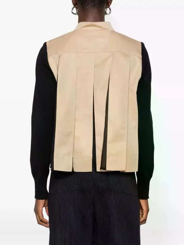 Sacai Contrast-panel Gabardine Cardigan