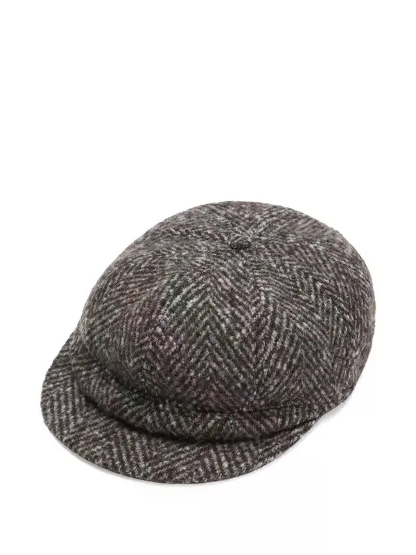 Dolce & Gabbana Herringbone Wool Hat - Brown