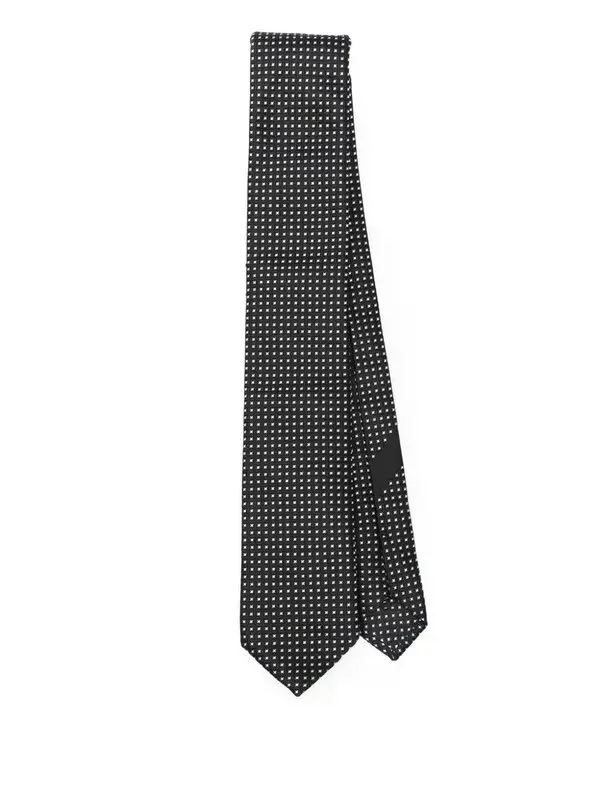 Dolce & Gabbana Patterned Silk Tie - Black