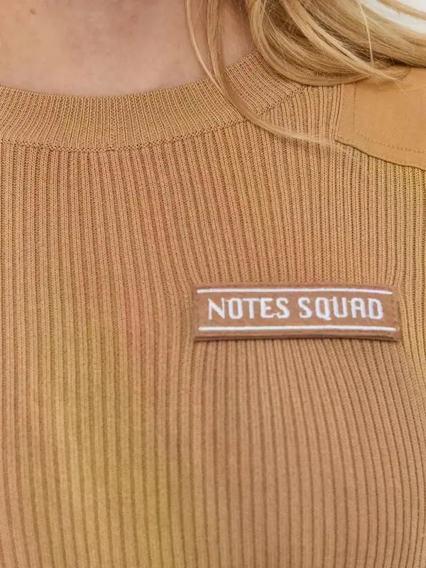 NOTES DU NORD Ribbed-knit Elbow-patch Sweater