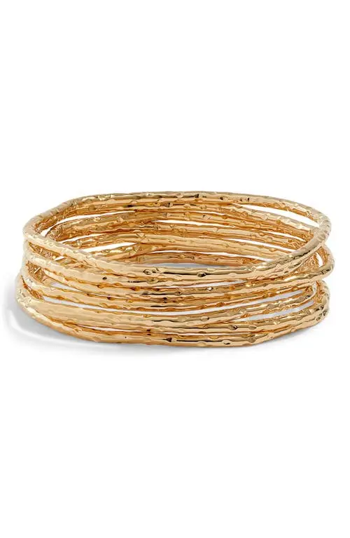 SOKO Nyundo Set Of 7 Stacking Bracelets - Gold