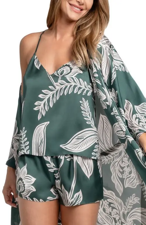 MIDNIGHT BAKERY Print Satin Camisole & Tap Pajamas