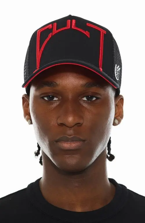 CULT OF INDIVIDUALITY Logo Mesh Back Trucker Hat - Black