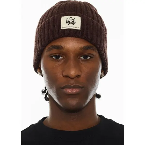 CULT OF INDIVIDUALITY Ribbed Wool-blend Beanie - Chocolate