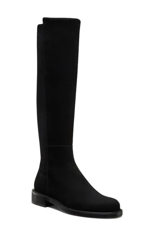 STUART WEITZMAN 5050 Gisele Knee High Boot - Black Suede