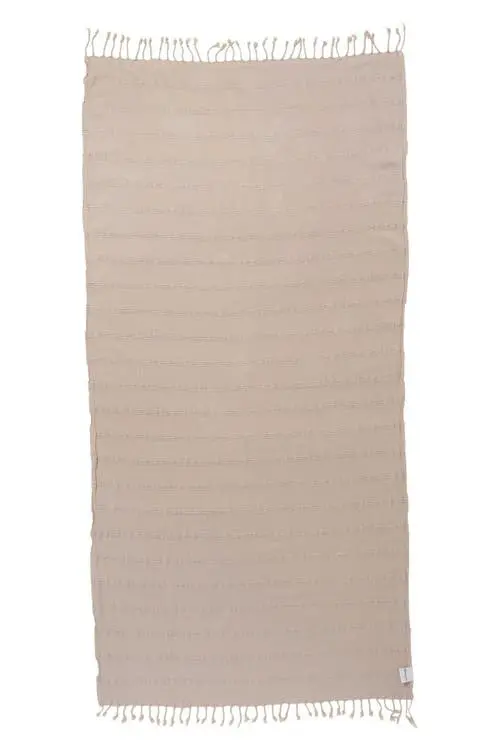INFUSEZEN Stonewashed Organic Cotton Turkish Towel - Beige
